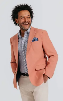 Coral Linen Twill Jacket | Dobell