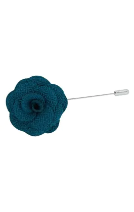 Teal Blue Flower Lapel Pin | Dobell
