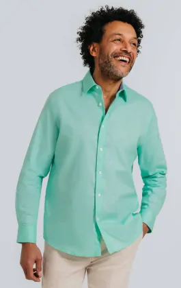 Aqua Linen Shirt | Dobell