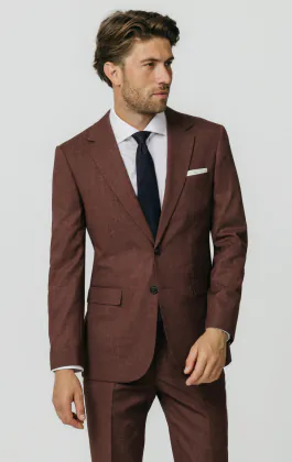 Dark Rosewood Weave Suit | Dobell