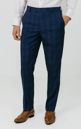 Royal Blue Shadow Check Suit | Dobell