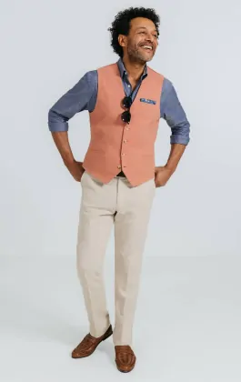 Coral Linen Twill Jacket | Dobell