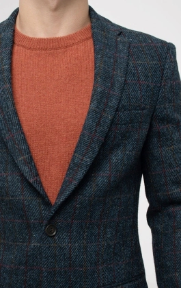 Harris Tweed Brown Windowpane Tweed Jacket | Dobell