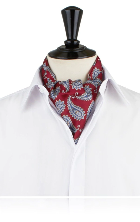 Daywear Cravat in Red with Blue Paisley Pattern | Dobell