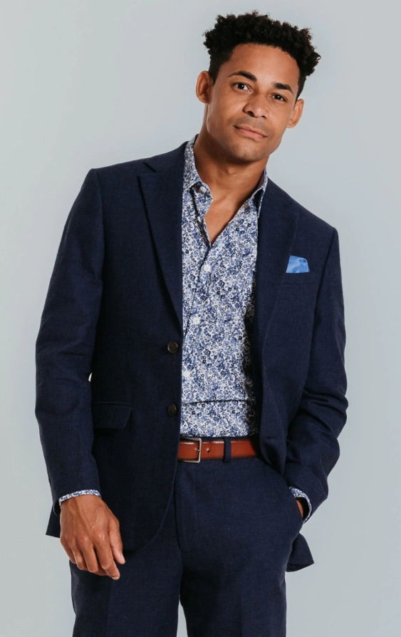 Dobell Navy Linen Suit | Dobell