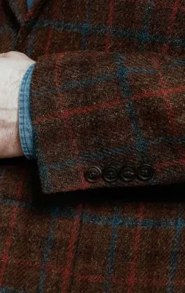 Harris Tweed Dark Brown Check Tweed Jacket | Dobell