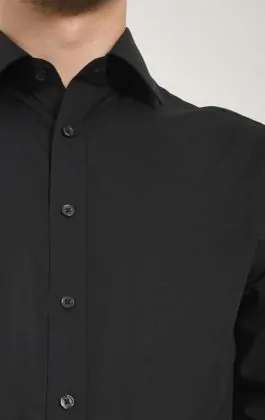Dobell 100% Cotton Black Sateen Shirt | Dobell