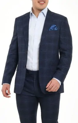 Dobell Blue Check Linen Waistcoat | Dobell